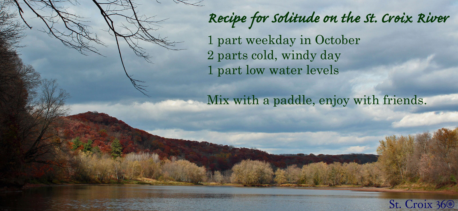 St. Croix River solitude recipe – St. Croix 360